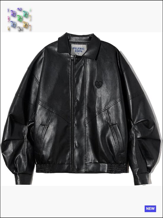 Jackets & Coats | Oversized Faux Leather Motorcycle Bomber Jacket Y2k ...